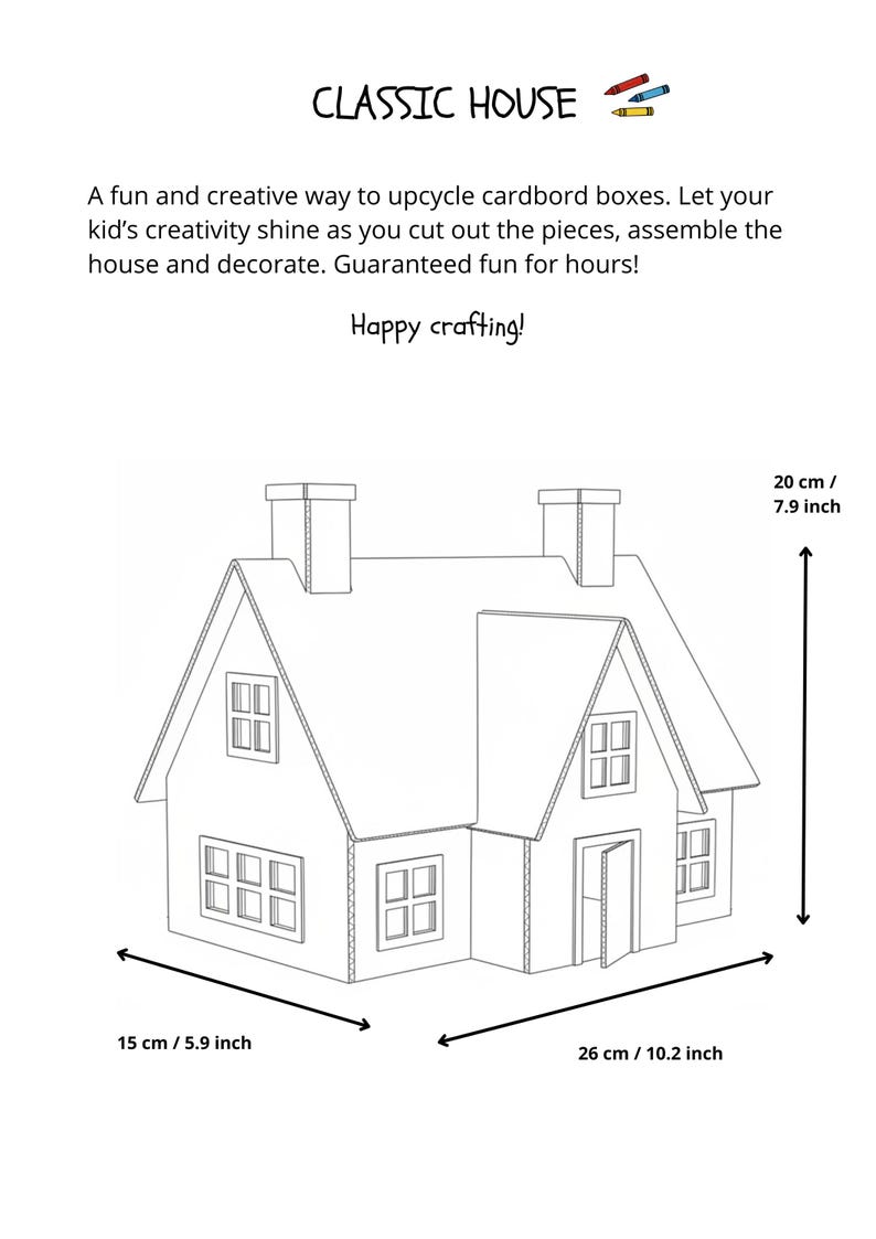 Printable Cardboard House Template for Kids | DIY Craft Activity | Easy ...
