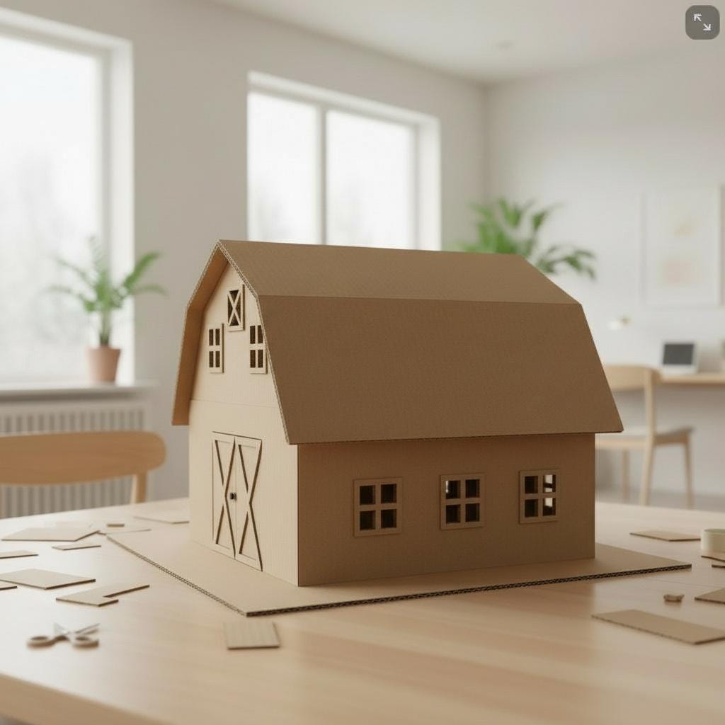 Printable Barn Template for Kids | Cardboard Cutout Craft DIY - Etsy Canada