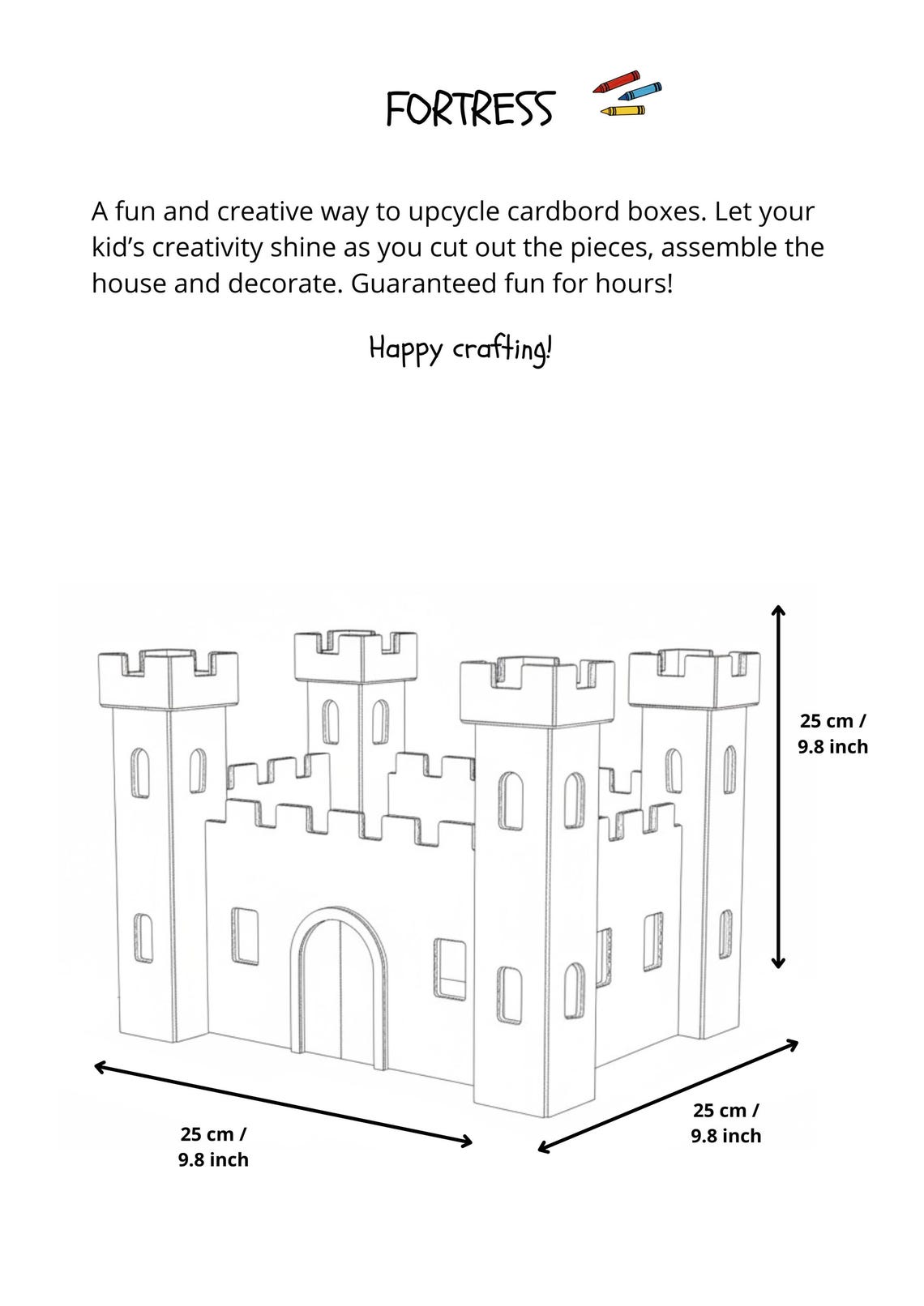 Printable Castle Template for Kids | Cardboard Fortress Craft DIY ...