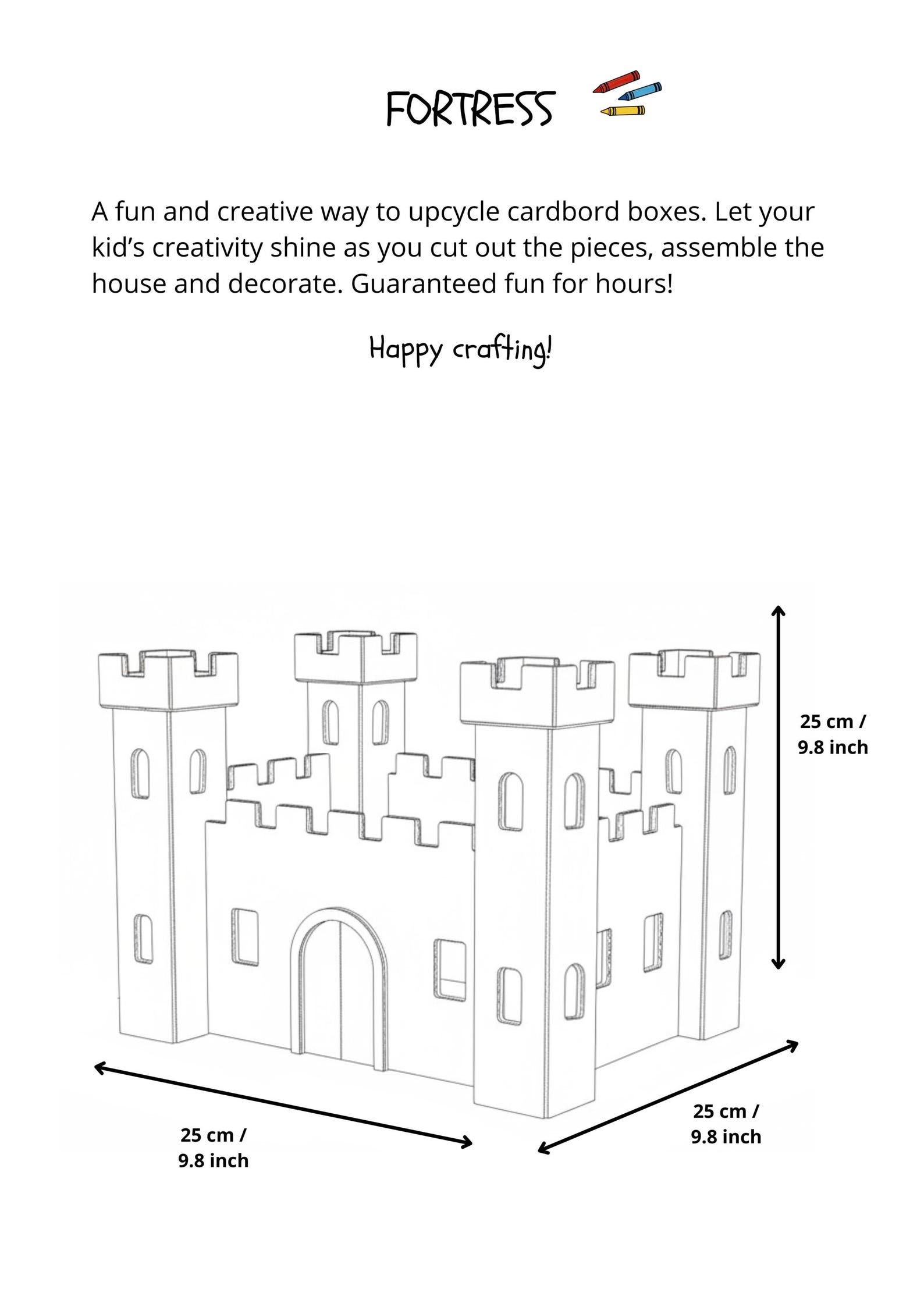 Printable Castle Template for Kids | Cardboard Fortress Craft DIY ...