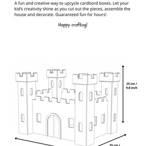 Printable Castle Template for Kids | Cardboard Fortress Craft DIY ...