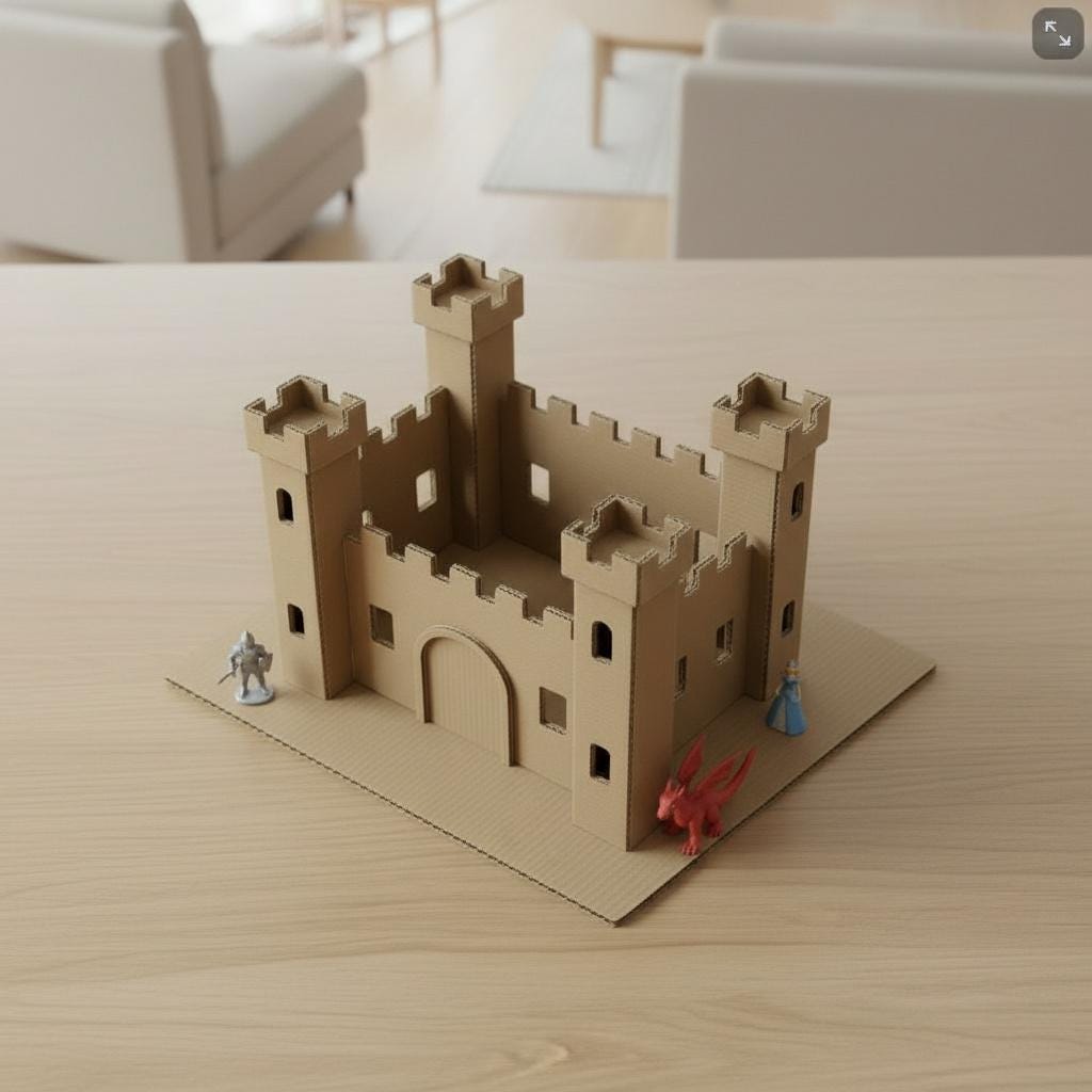 Printable Castle Template for Kids | Cardboard Fortress Craft DIY ...