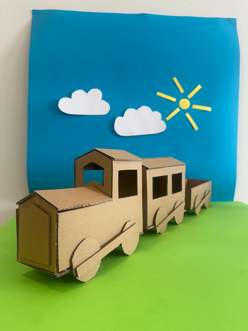 Printable Cardboard Train & Truck Bundle PDF for Kids Crafts - Etsy