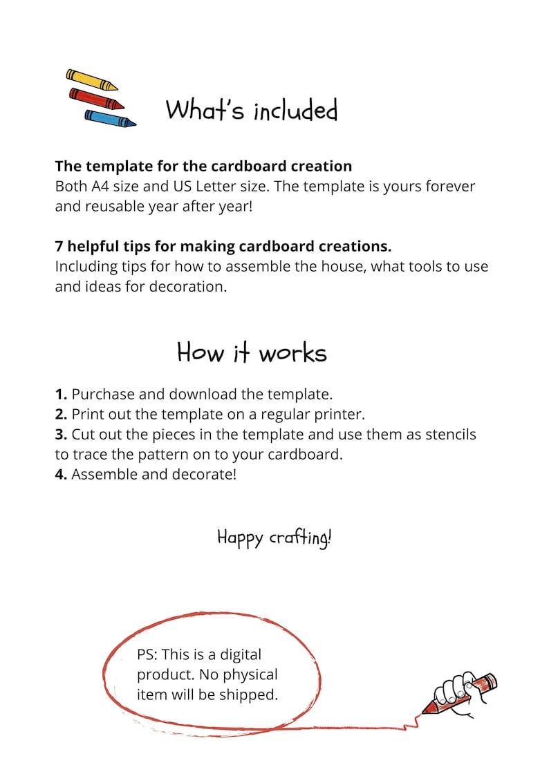 Printable Cardboard House Template for Kids | DIY Craft Activity | Easy ...