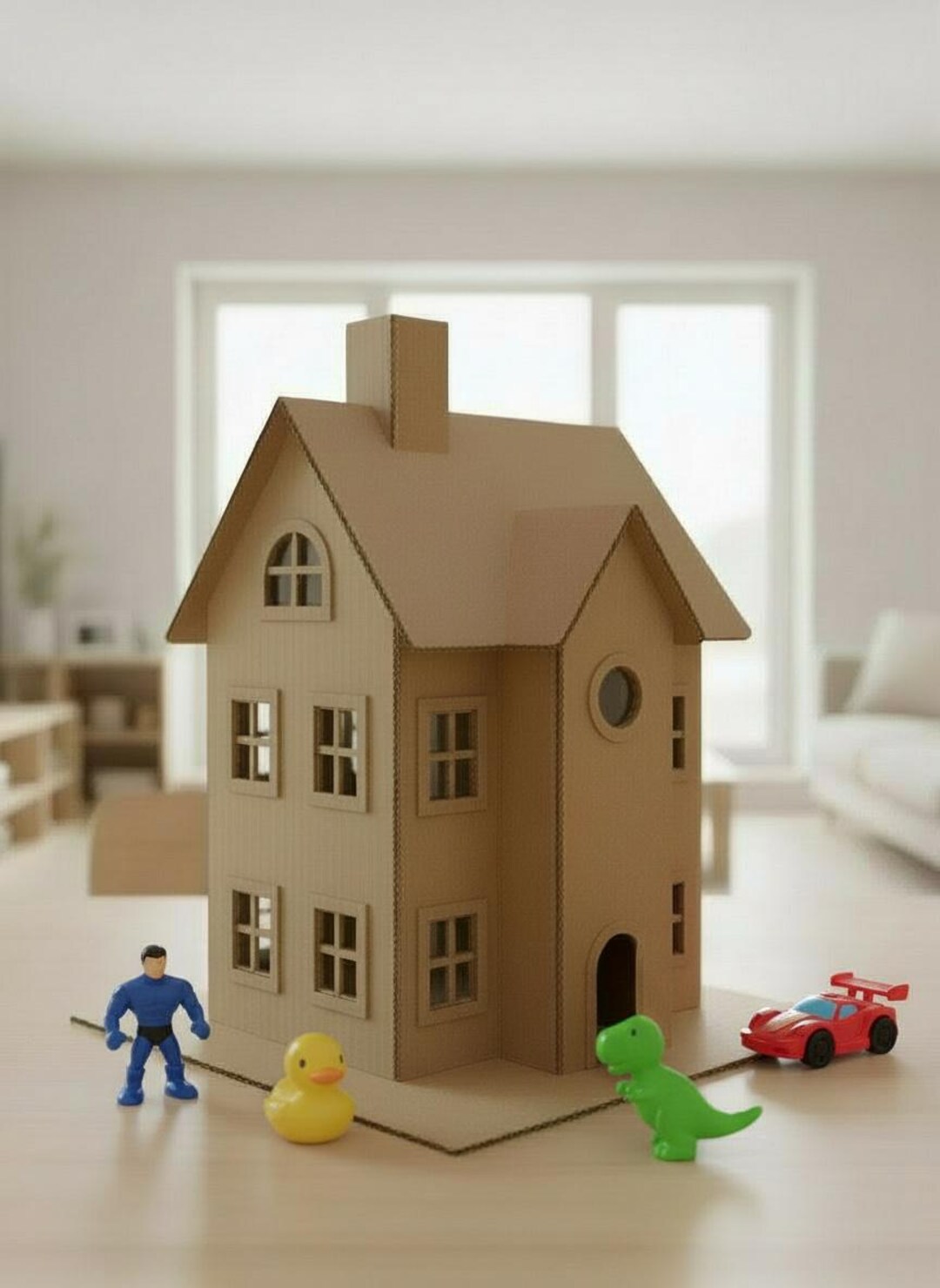 Large Cardboard House Villa Template Printable | DIY Craft Project ...