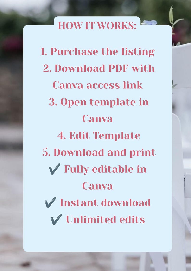 Wedding Drinks Menu, Signature Cocktails Sign, Floral Bar Sign (digital ...