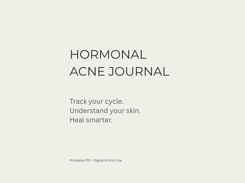 Hormonal Acne Tracker Printable, Cycle & Skin Journal (digital PDF) - Etsy