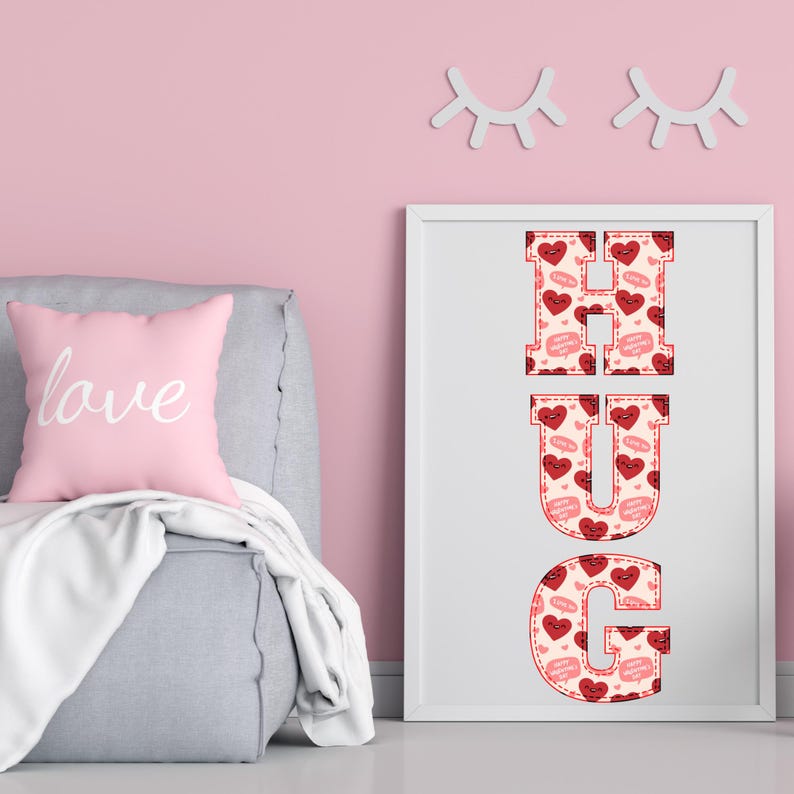 Pink Heart Alphabet Numbers PNG | Valentine's Day Graphics (digital ...