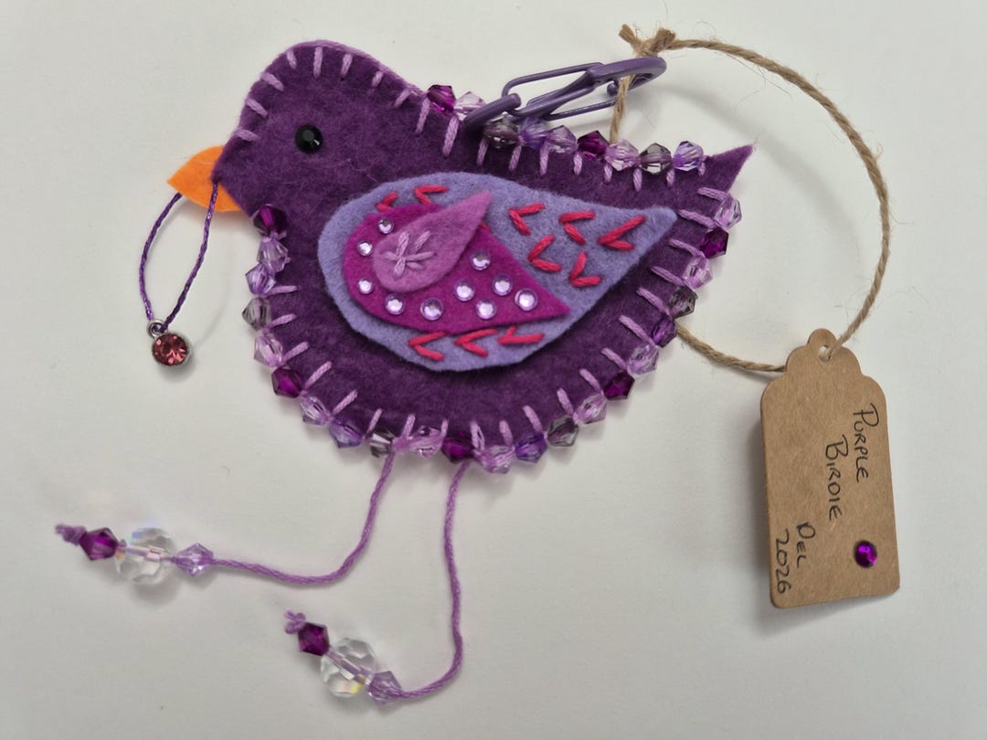 Wee Beady Birdie - Purple and Pink Birdie - Etsy