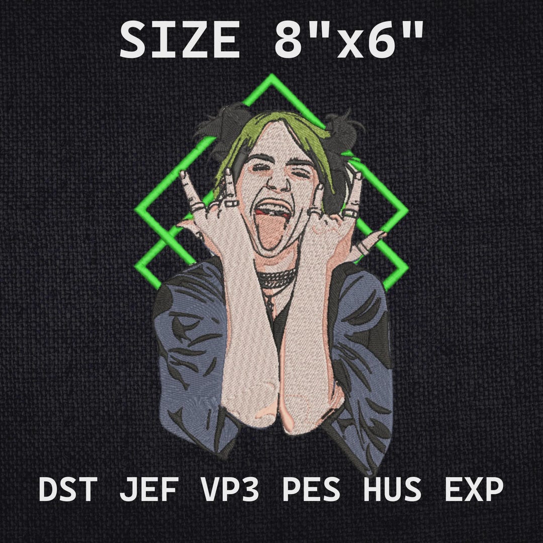 Billie Elish Embroidery Design - Etsy