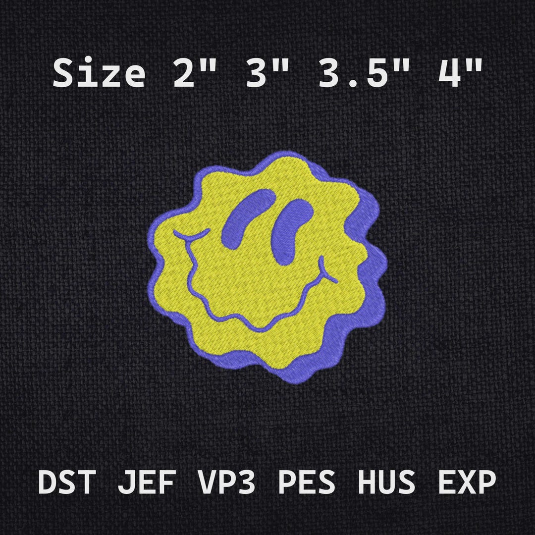 Dripping Smile Embroidery File 4 Sizes - Etsy