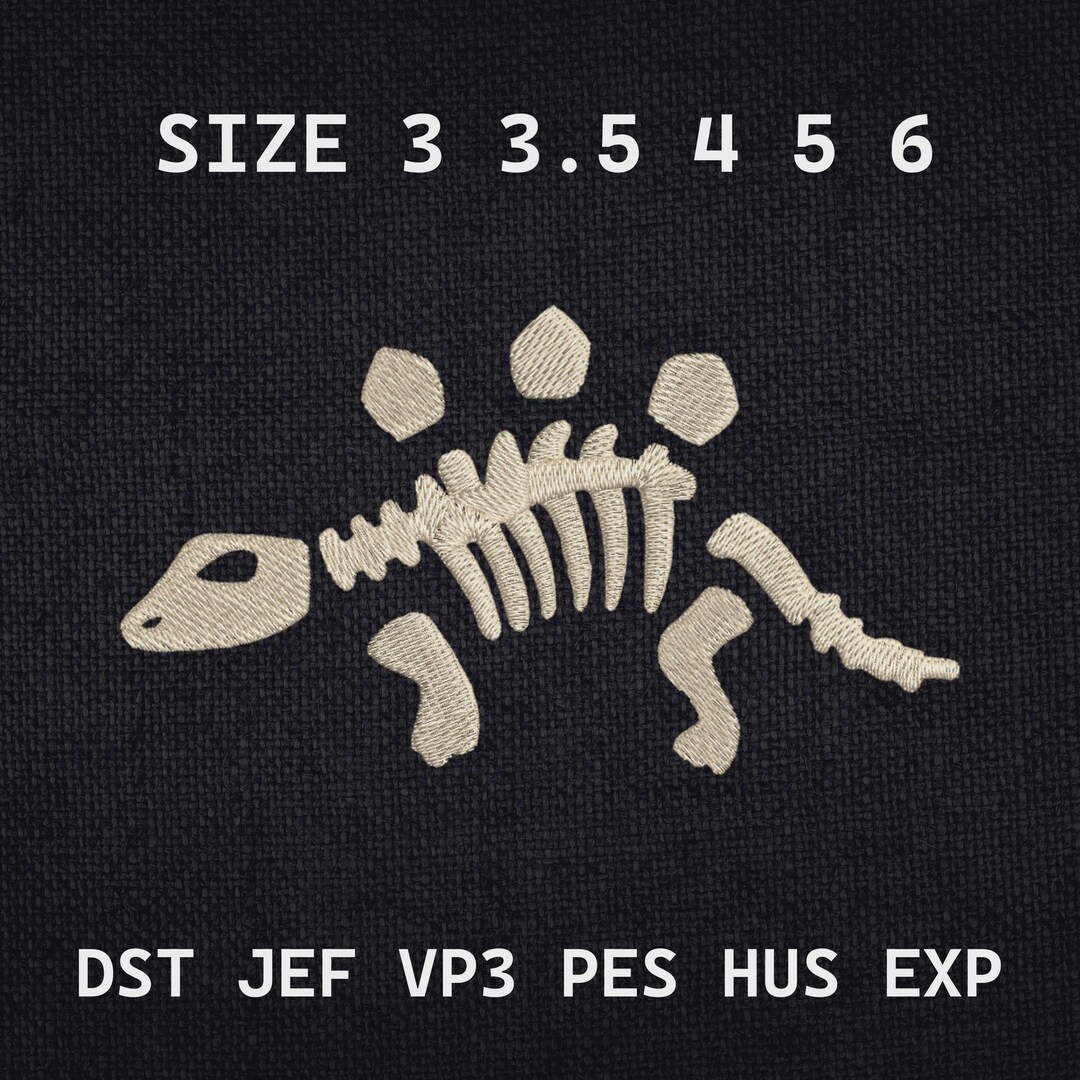 Dinosaur Fossil Embroidery File 4 Sizes - Etsy