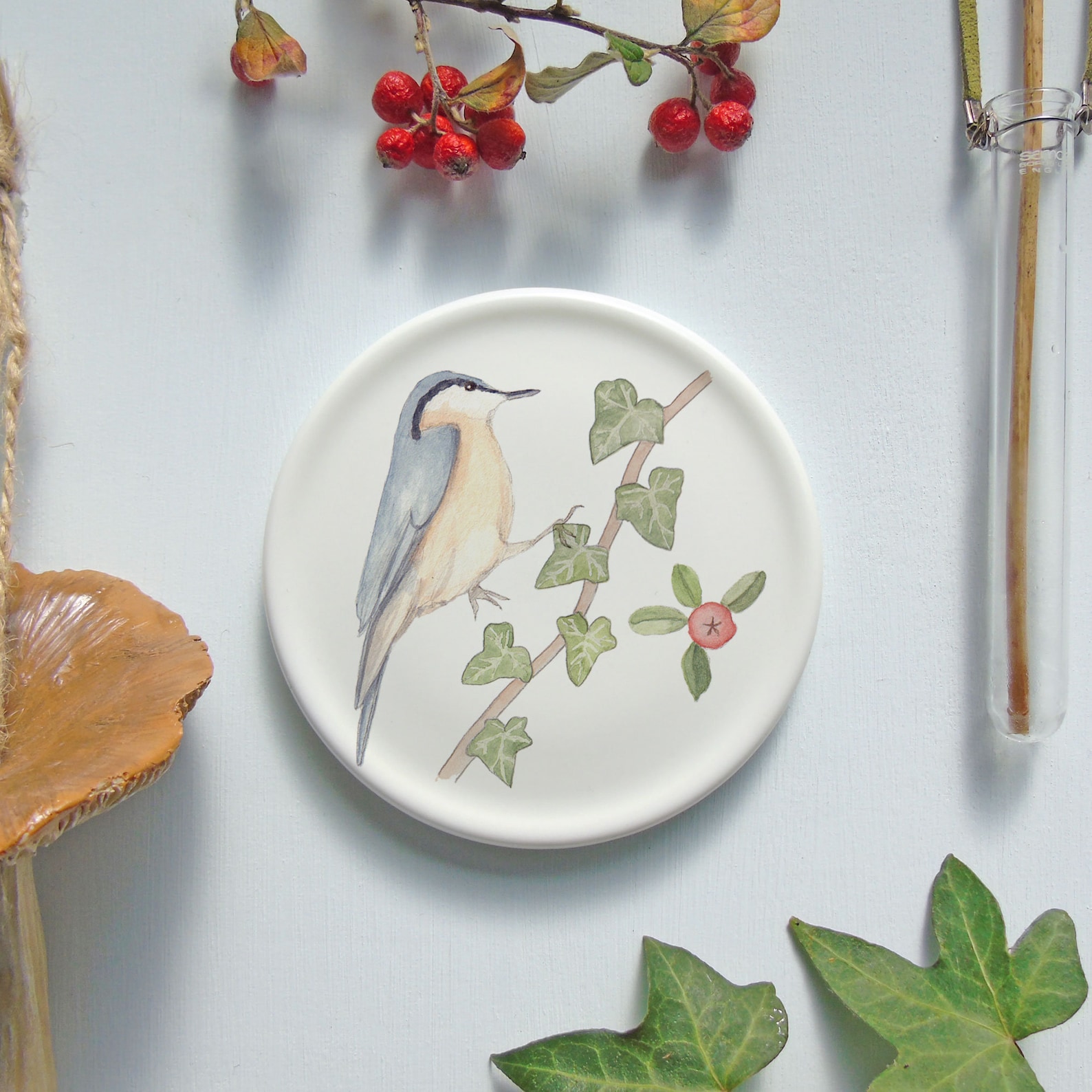 Winter Bird Mini Wall Plates - Bird Homeware Gift - Nature Wall Art ...