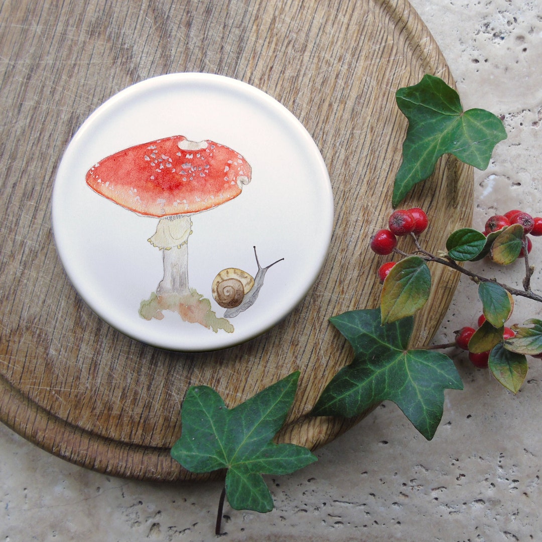 Toadstool and Snail Coaster Mushroom Coaster nature Decor New Home Gift ...