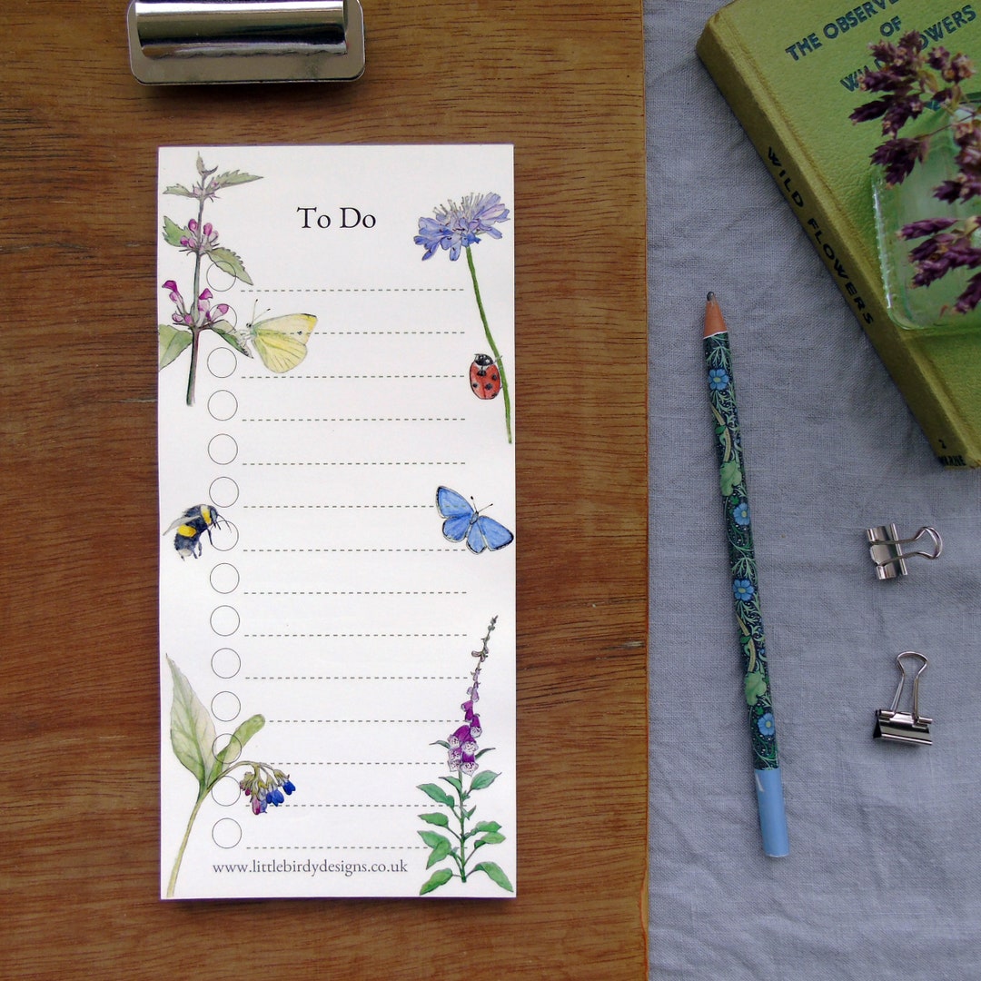 Wild Flower to Do List Notepad -shopping List Pad -teacher Gift ...