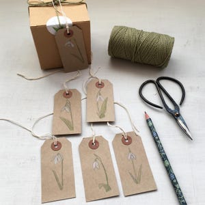 Hand Painted Snowdrop Gift Tags - Hand Drawn Snowdrop Gift Labels ...