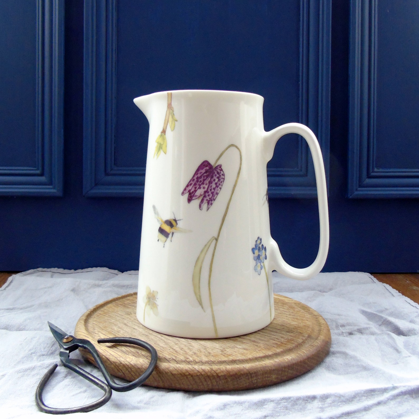 Spring Flower Jug Floral Pitcher Bee Jug Bone china Milk | Etsy