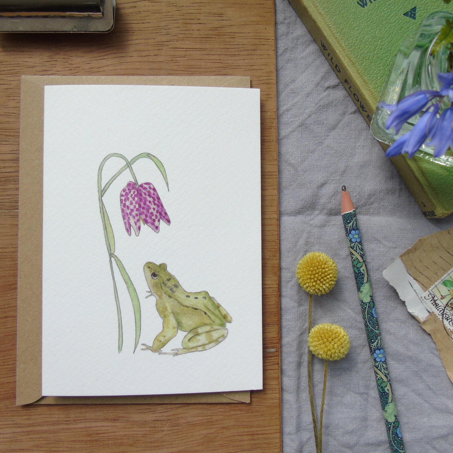 Frog Greetings Card Fritillary Card Any Occasion Card - Etsy
