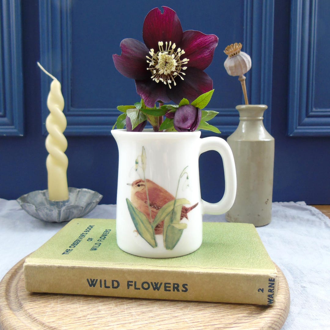 Wren and Snowdrops Mini Cream Jug - Creamer - Fine Bone China Cream Jug ...