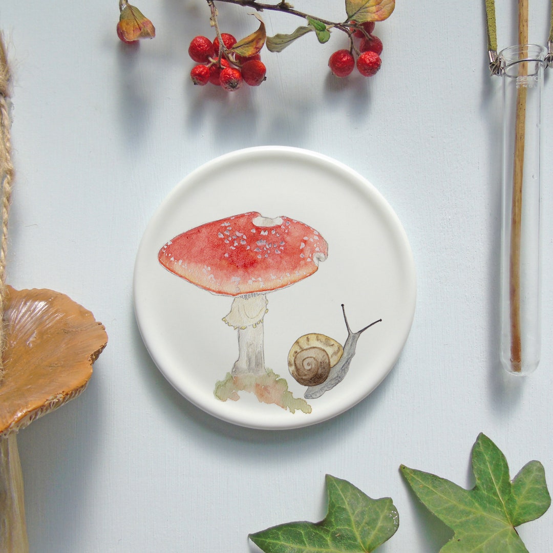 Toadstool Mini Wall Plate - Mushroom Homeware Gift - Nature Wall Art ...
