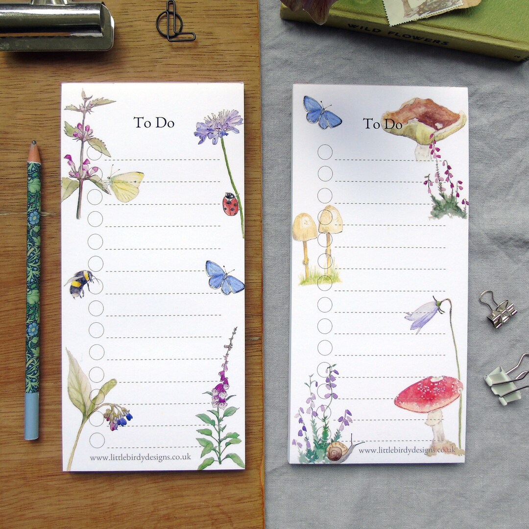 Set of Two 'to Do' List Notepads -stationery Set - Shopping List Pad ...