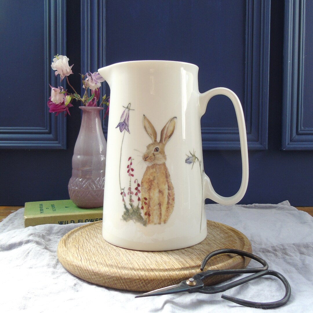 Brown Hare Jug - British Wildlife Jug - Northumbrian Moors Jug - Bone ...