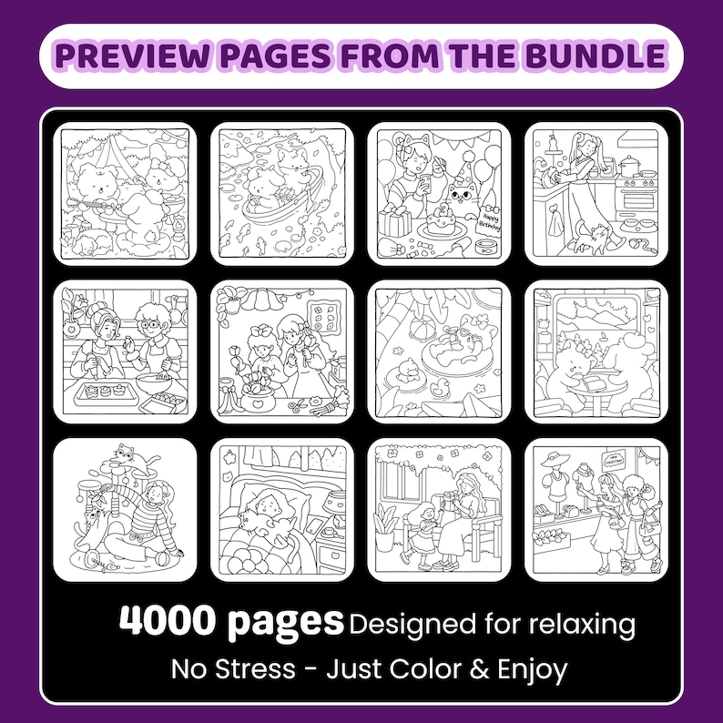 Cozy Coloring Book Bundle, 4000+ Pages (PDF Download) - Etsy Ireland