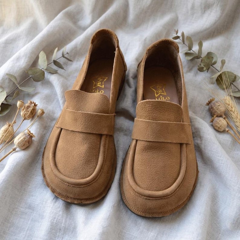 Suede Barefoot Penny Loafers for Women - Wide Toe Box Minimalist ...
