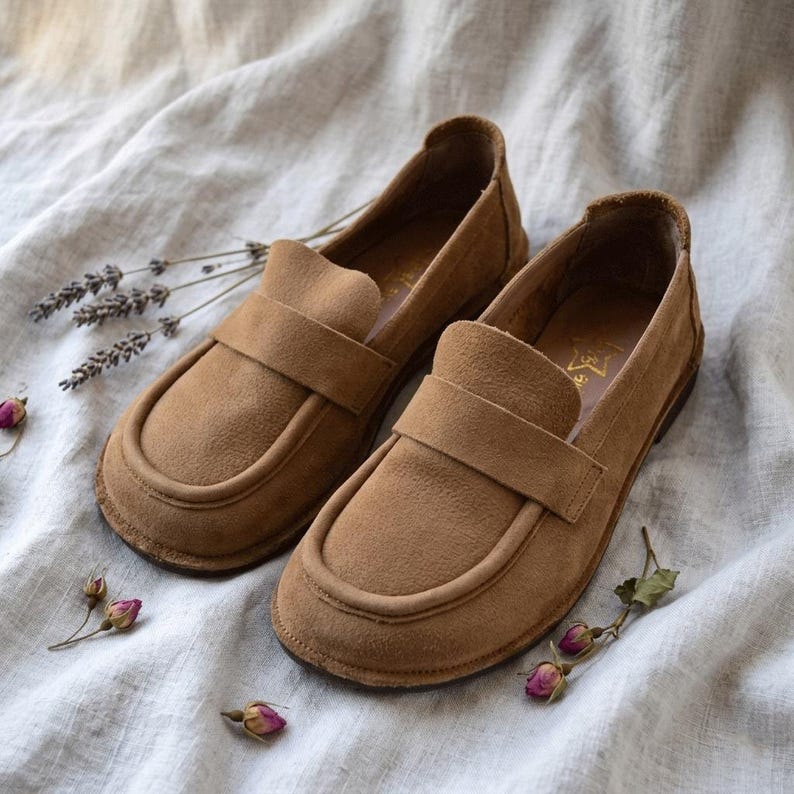 Suede Barefoot Penny Loafers for Women - Wide Toe Box Minimalist ...