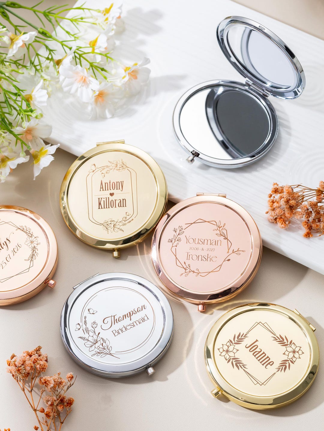 Personalized Compact Mirror, Custom Engraved Pocket Makeup Mirror ...