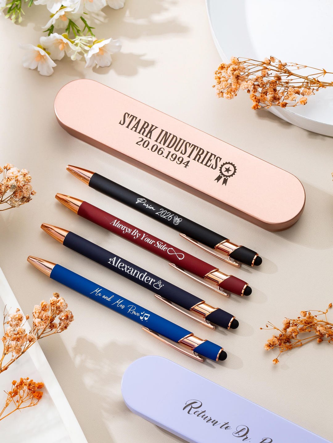 Personalized Ballpoint Pens, Custom Rubberized Soft Touch Metal ...