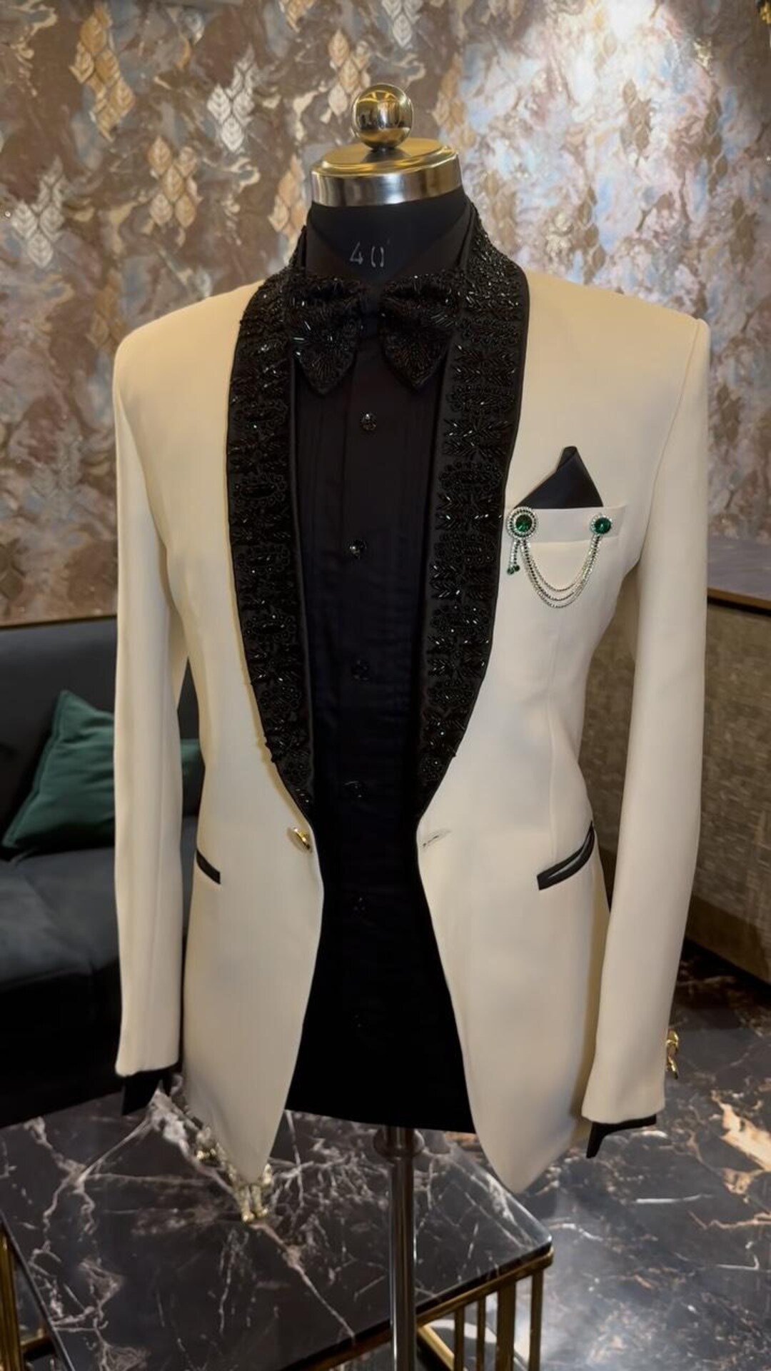 White Luxury Tuxedo Suit for Men – Handmade Designer Wedding, Groom ...