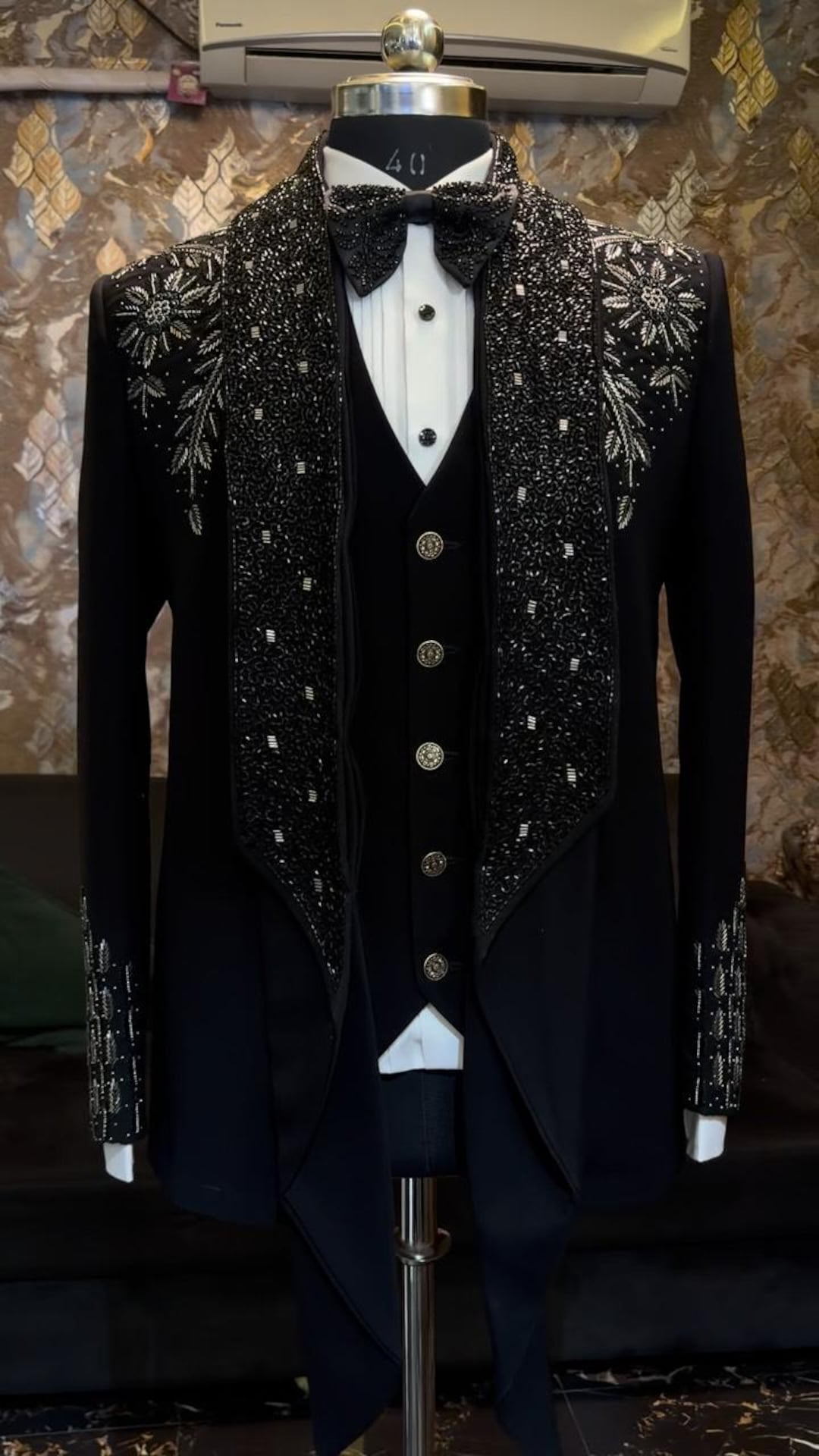 Black Luxury Tuxedo Suit for Men – Handmade Designer Wedding, Groom ...
