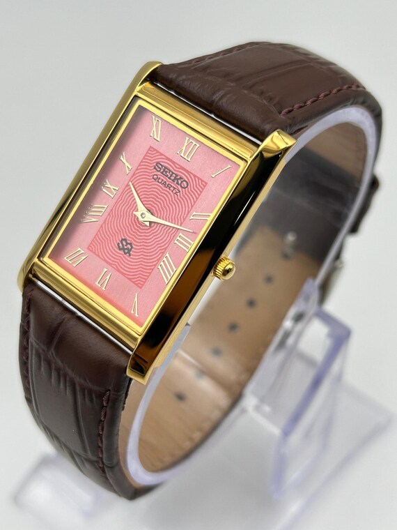 Vintage Seiko Slim Tank Style Quartz Men's Wrist Watc… - Gem
