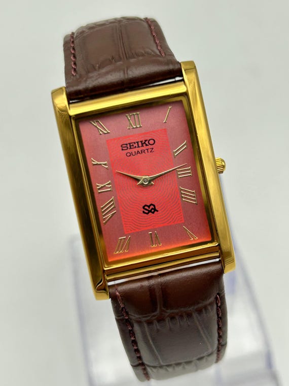 Vintage Seiko Slim Tank Style Quartz Men's Wrist Watc… - Gem