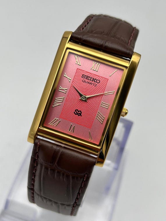 Vintage Seiko Slim Tank Style Quartz Men's Wrist Watc… - Gem