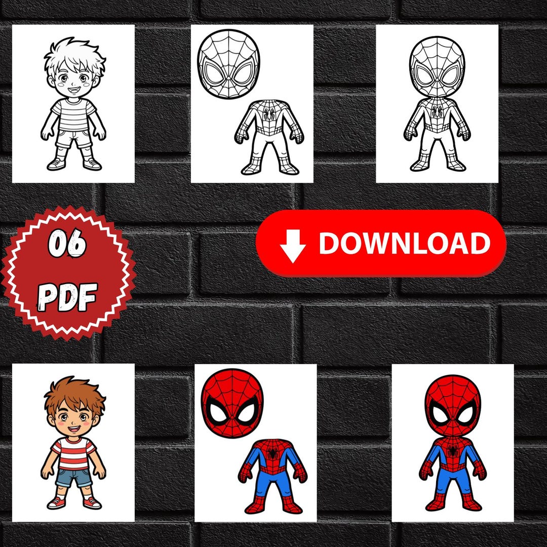 Spiderman Kids Activity Printable, Superhero Worksheets, Preschool Fun ...