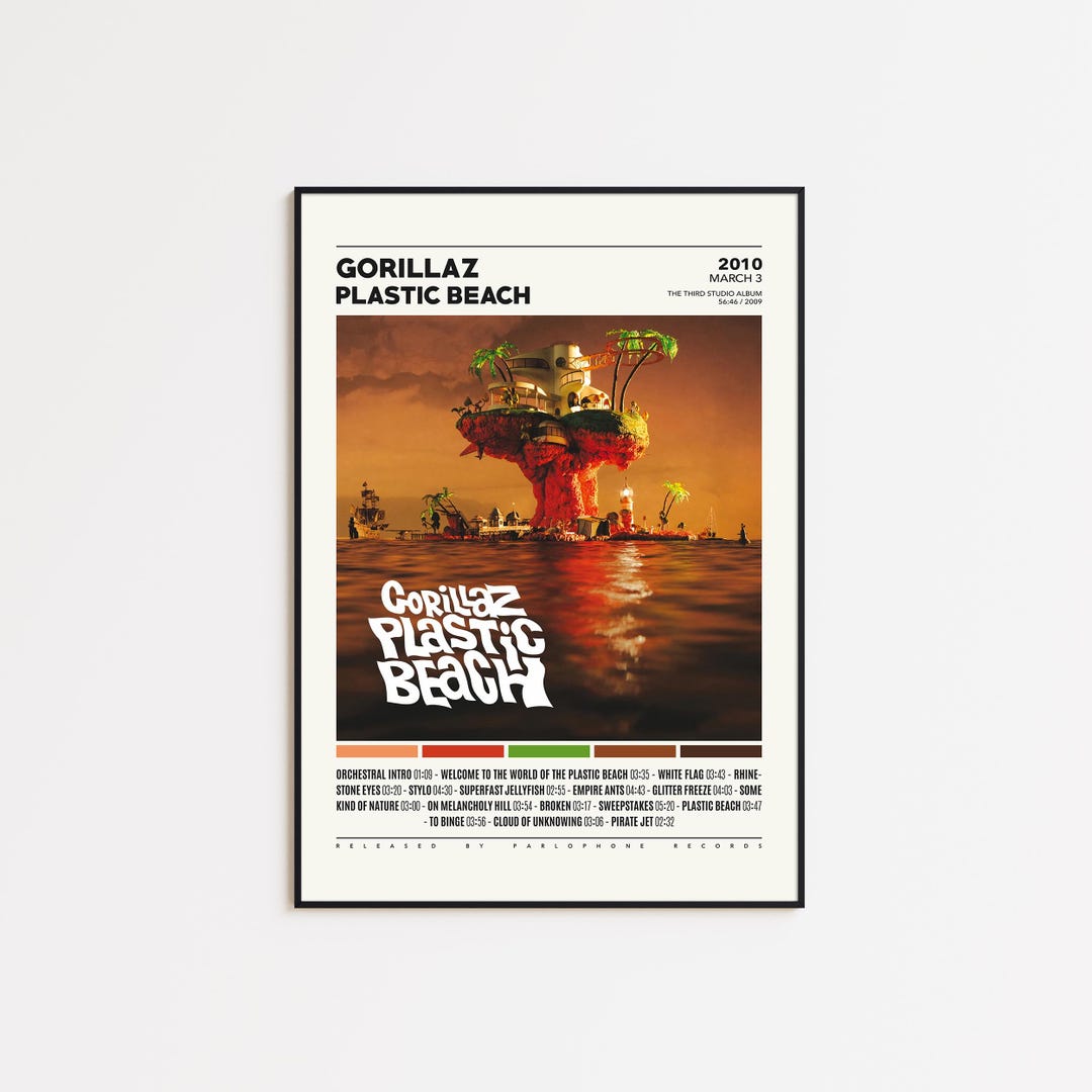 Gorillaz Posters / Plastic Beach Poster / Album Cover Poster, Print ...