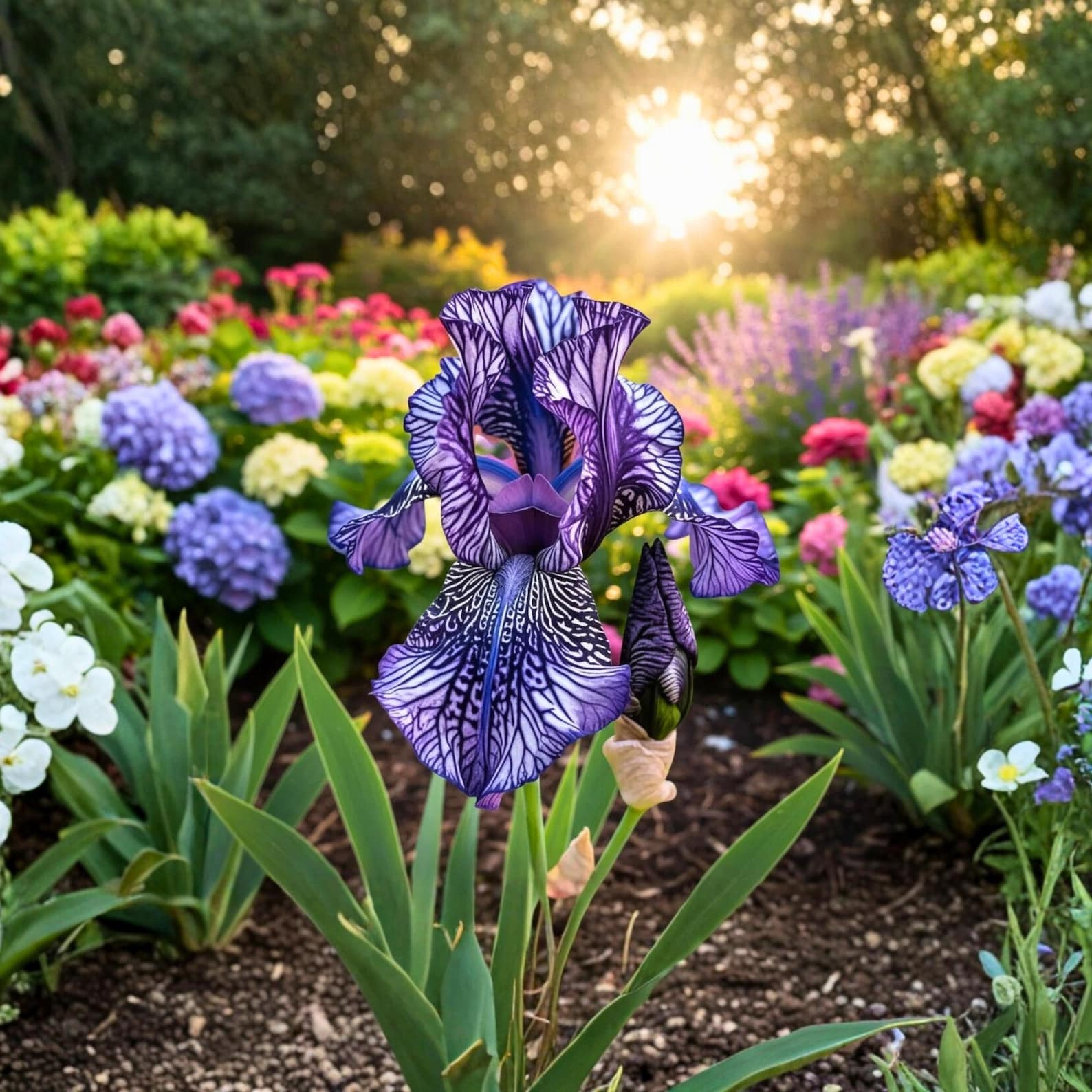 25 Purple Patterned Bearded Iris Seeds | Perennial Garden Flower - Etsy