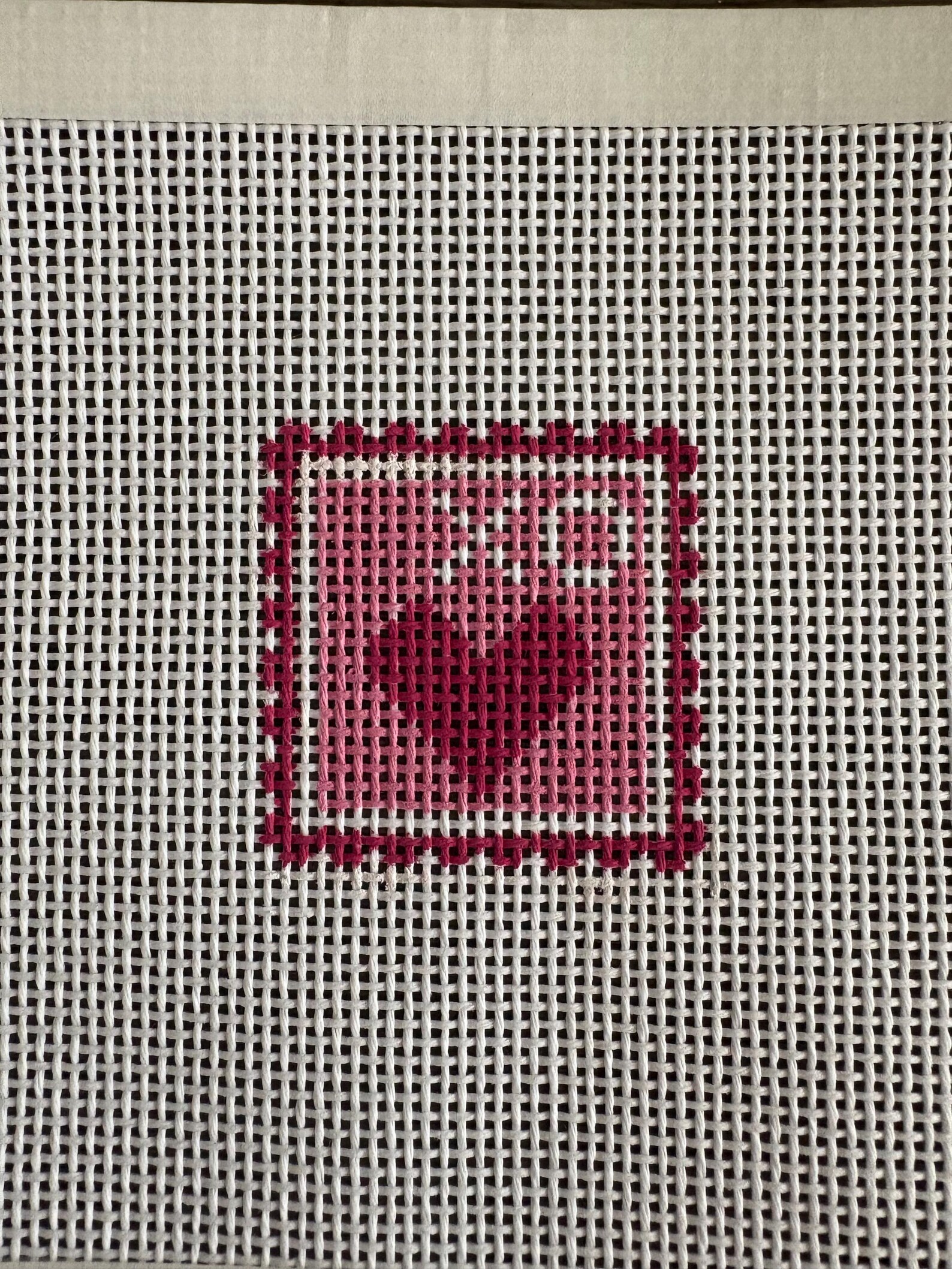 Mini Pink Heart Needlepoint Canvas | Valentine’s Day Needlepoint ...