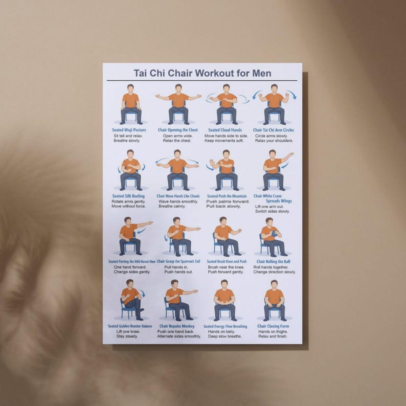 Tai Chi Chair Workouts for Men, Tai Chi Exercise Chart, Tai Chi Chair ...