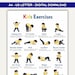 Printable Exercise Chart Kids, Kids Exercise Poster, Kids Exercise ...