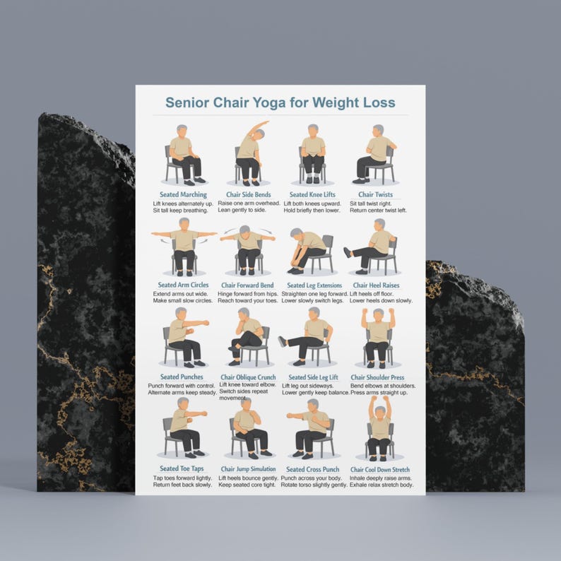 Printable Chair Yoga for Weight Loss Pdf, Printable Chair Yoga ...