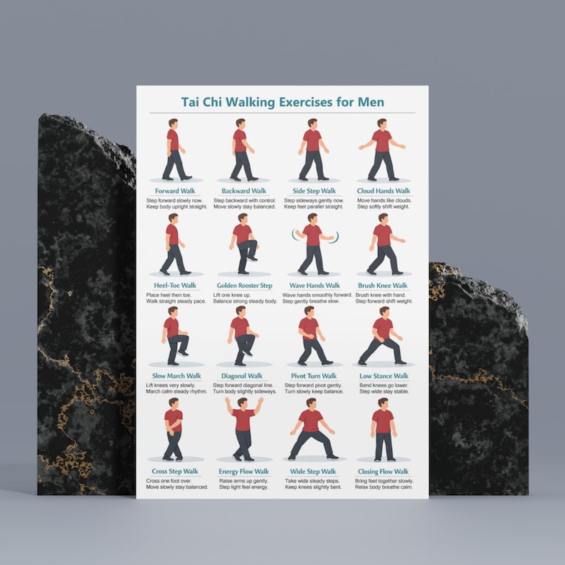 Tai Chi Walking Exercises For Men Printable Tai Chi Exercise Chart