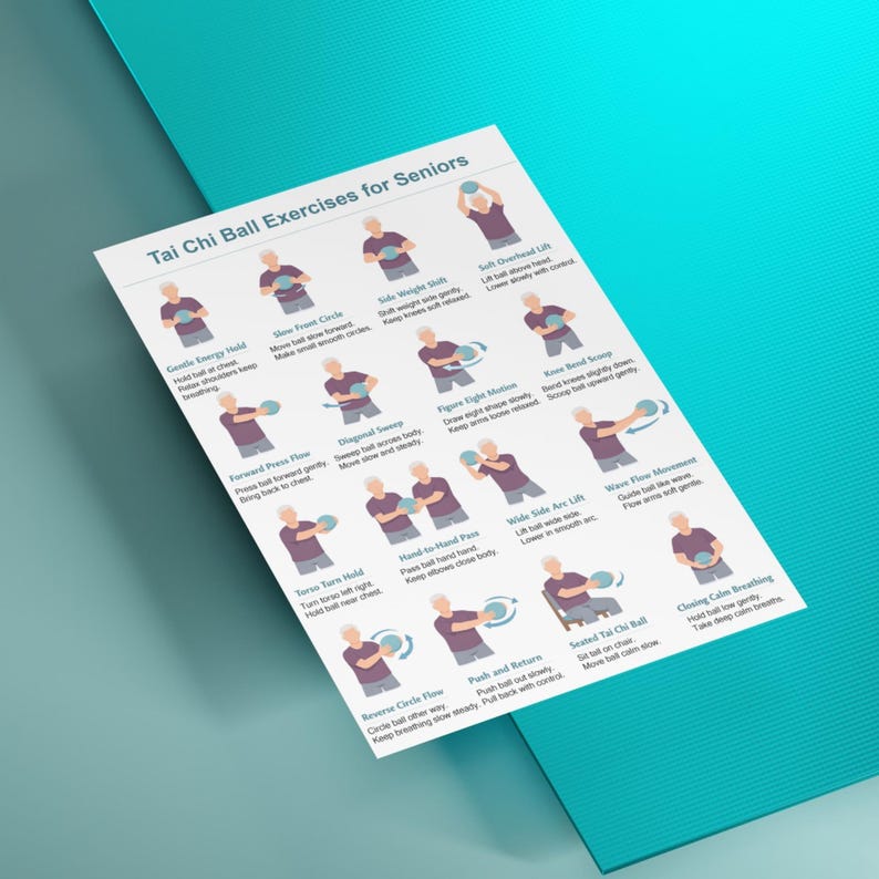 Tai Chi Ball Exercises for Seniors, Tai Chi Printable Workout ...