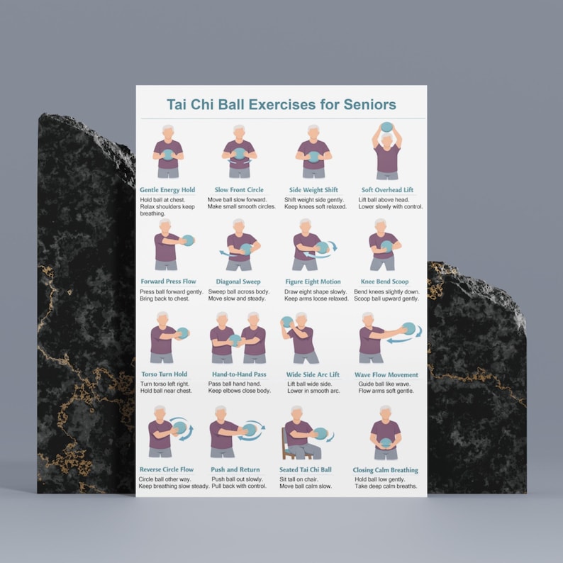 Tai Chi Ball Exercises for Seniors, Tai Chi Printable Workout ...