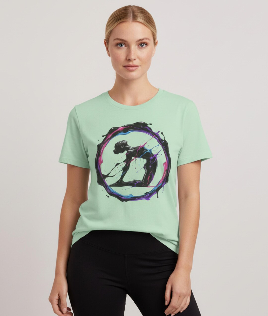 Neon Yoga Backbend T-shirt: Abstract Movement Graphic Tee - Etsy
