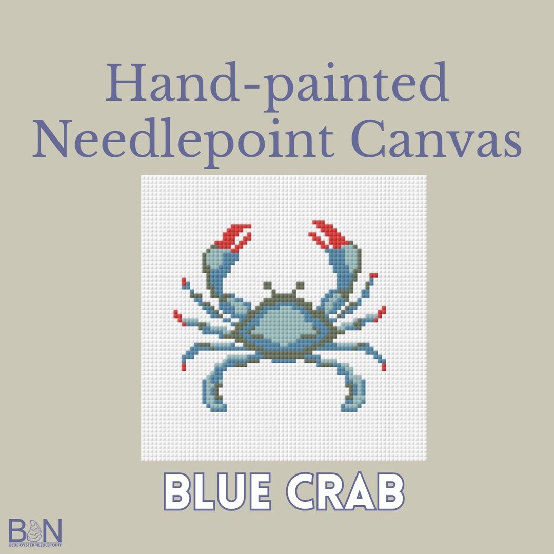 Blue Crab Needlepoint Canvas – Hand-painted Needlepoint Design - Etsy