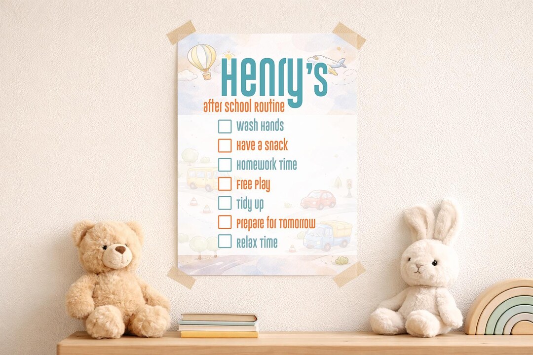Kids Daily Routine Chart Visual Schedule for Easier Transitions | Soft ...