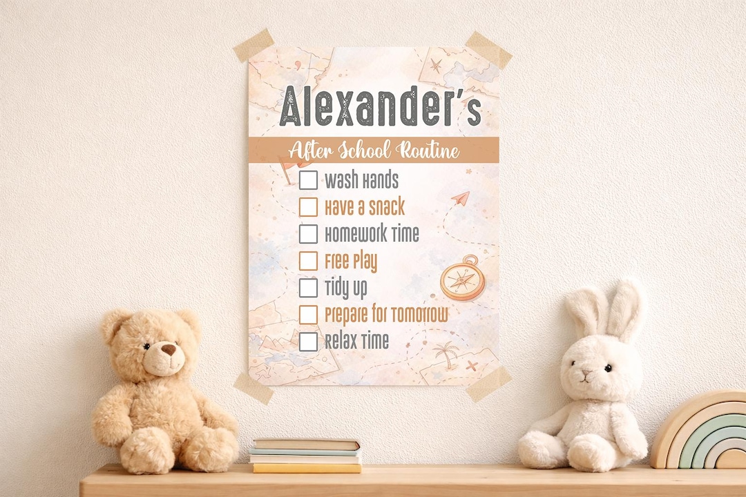 Personalized Routine Chart for Kids Helping Calm Daily Habits | Tiny ...